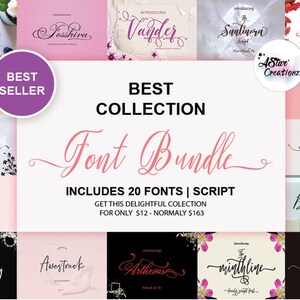 Handwritten Font Bundle Calligraphy Font, Script Font, Cricut Font Svg, Cursive Font, Procreate ...