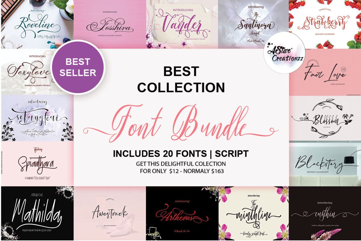 Handwritten Font Bundle Calligraphy Font, Script Font, Cricut Font Svg ...