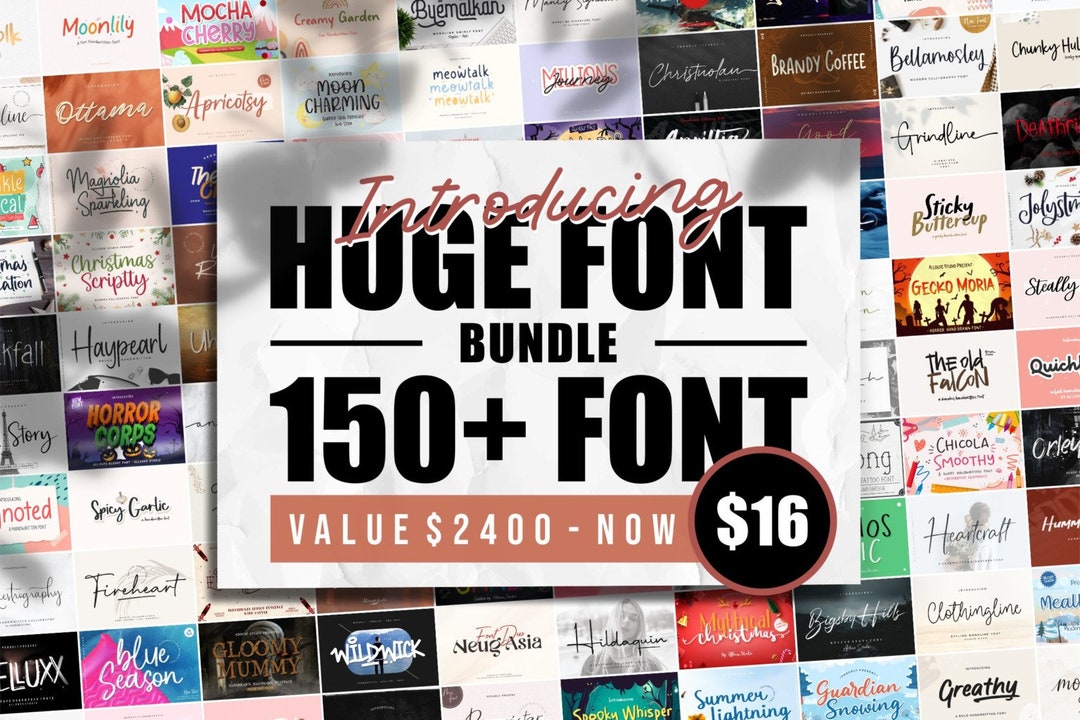 The Huge Font Bundle, Font Bundle, Cricut Font Bundle, Script Fonts ...