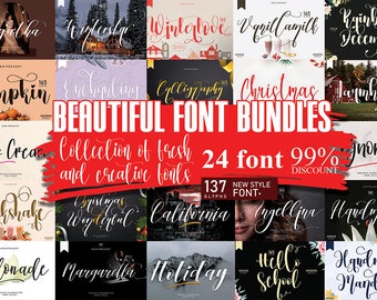 New Magical Font Bundle Font Bundle, Handwritten Font, Calligraphy Font, Script Font, Cricut ...