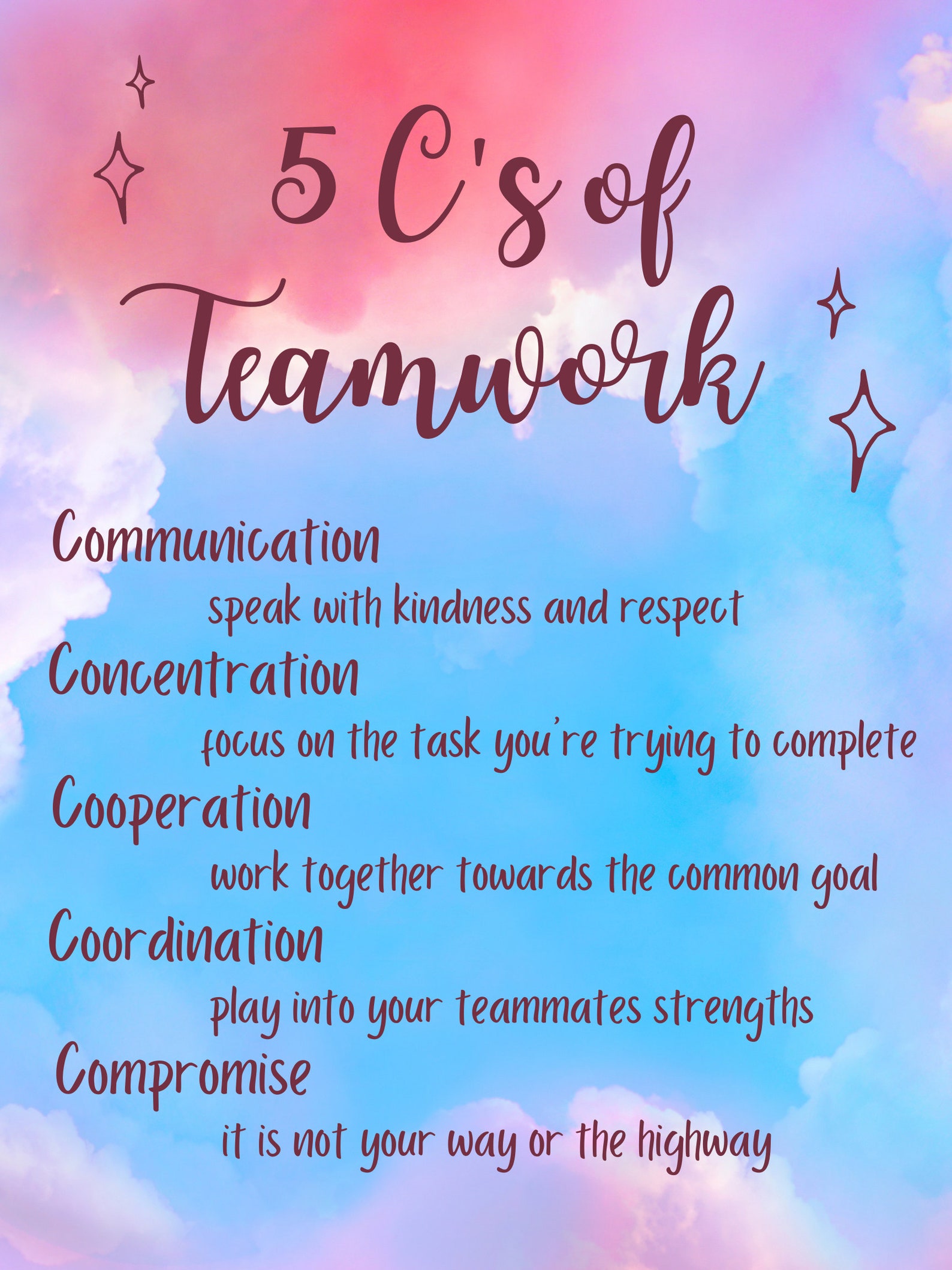 5 C's of Teamwork | Etsy