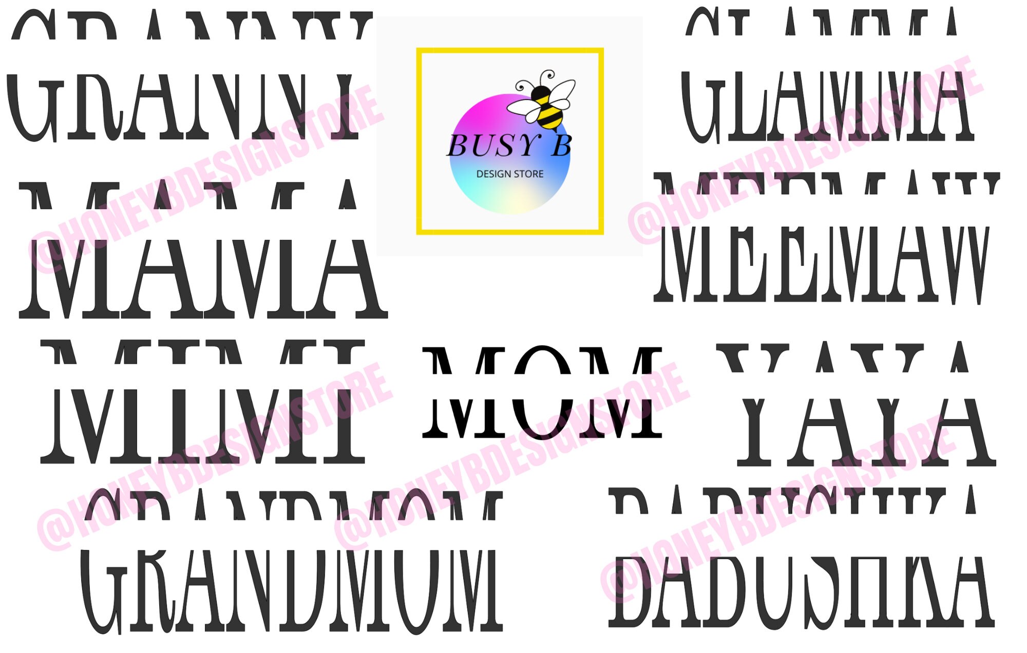 MOM Custom Monogram Cut Files SVG, DXF, Mother's Day, Mother, Holiday ...