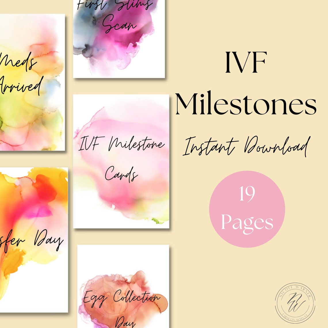 IVF Milestone Cards, IVF Milestones, Infertility Milestones, Printable ...