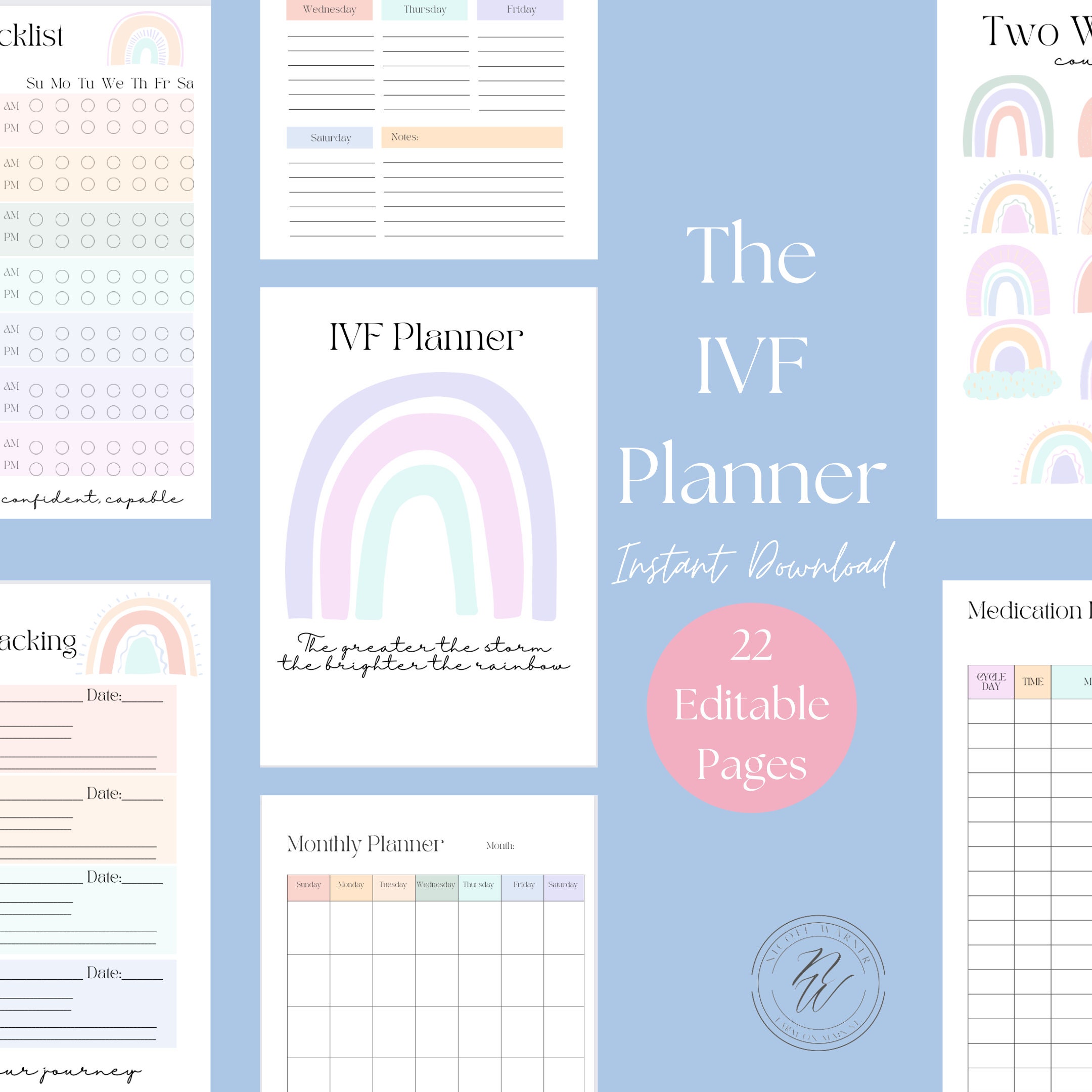 IVF Printable Planner, IVF Planner, IVF Journal, Infertility Planner - Etsy