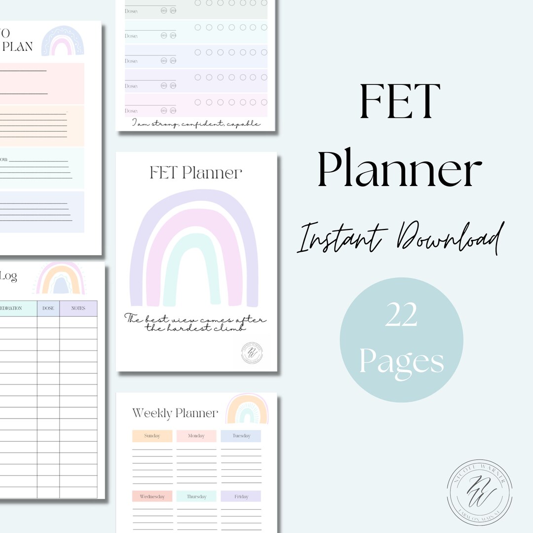 FET Transfer Planner, Planner, TTC Planner, Frozen Embryo Transfer ...