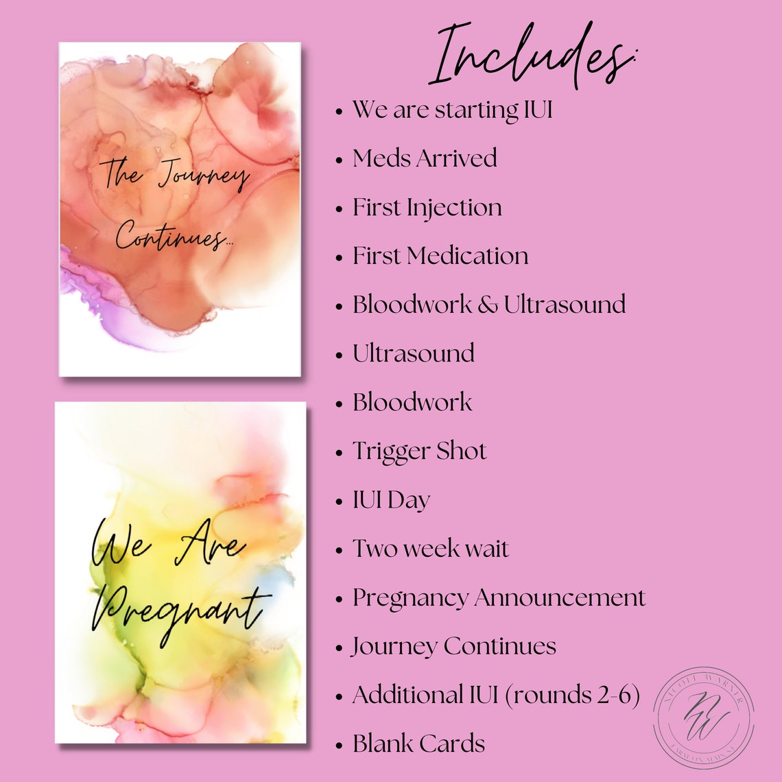 IUI Milestone Cards, IUI Milestones, Infertility Milestones, Printable ...