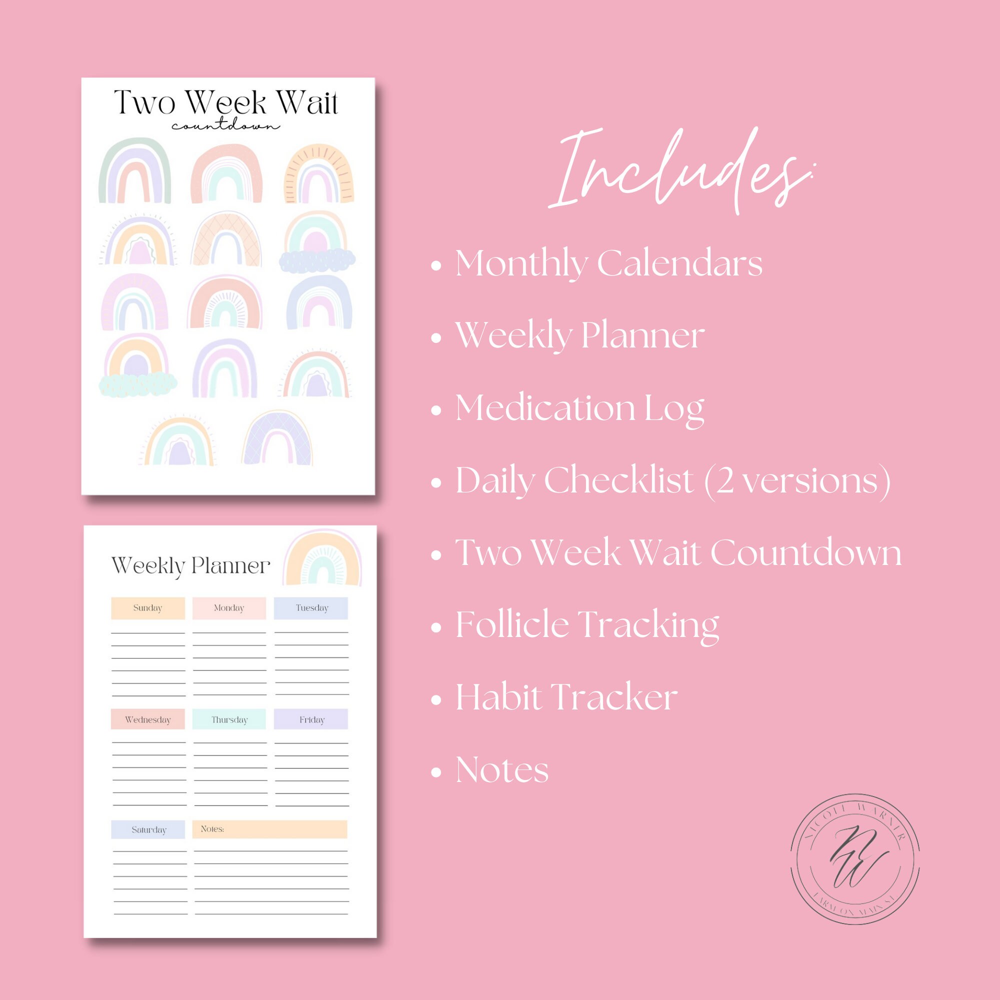 IUI Printable Planner, IUI Planner, IUI Journal, Infertility Planner - Etsy