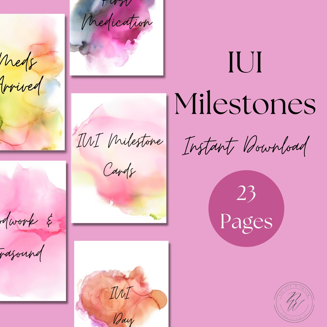 IUI Milestone Cards, IUI Milestones, Infertility Milestones, Printable ...