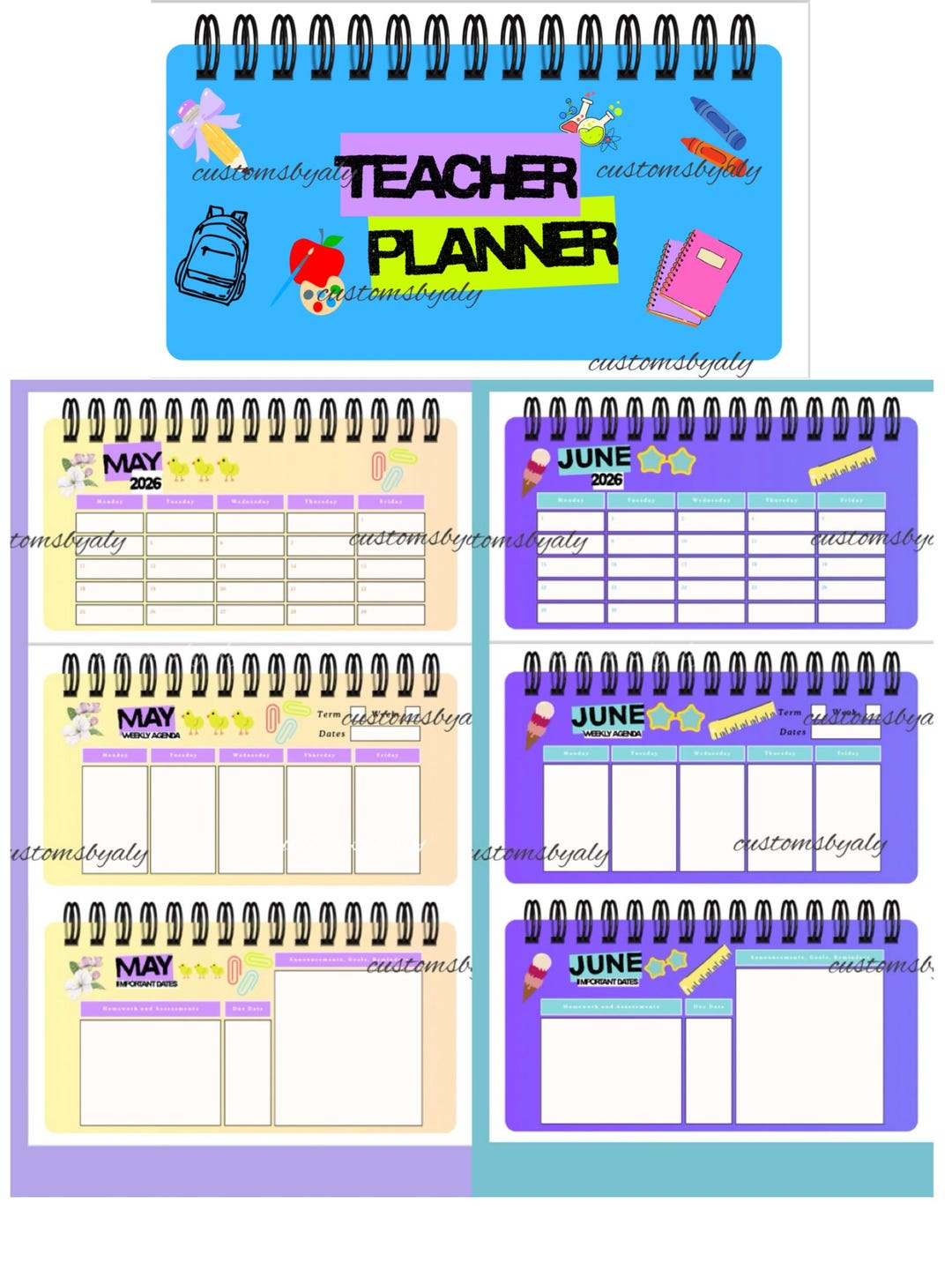 Digital Teacher Planner 2026: Weekly Agenda + Important Dates ...
