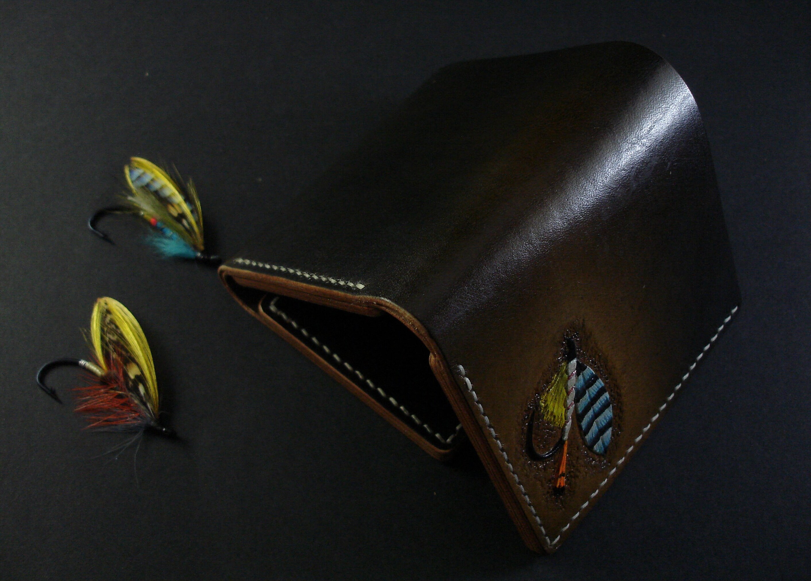 Handmade Leather Wallet, Men's Leather Wallet, Fishing Wallet ...