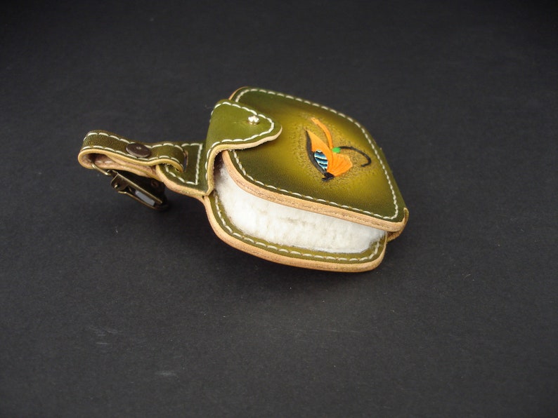 Leather Fly Double Pad, Fly Fishing Vest Patch, Handmade Fishing Patch ...