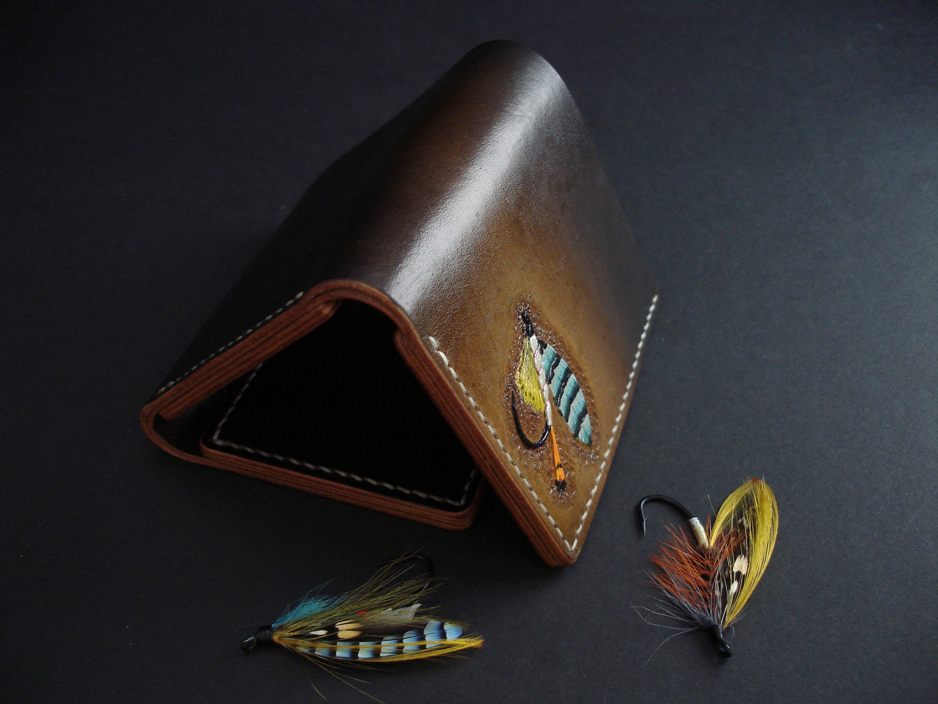 Handmade Leather Wallet, Men's Leather Wallet, Fishing Wallet ...