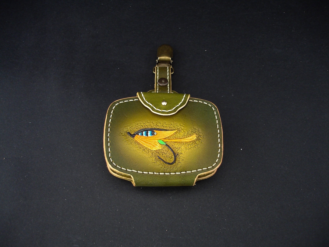 Leather Fly Double Pad, Fly Fishing Vest Patch, Handmade Fishing Patch ...