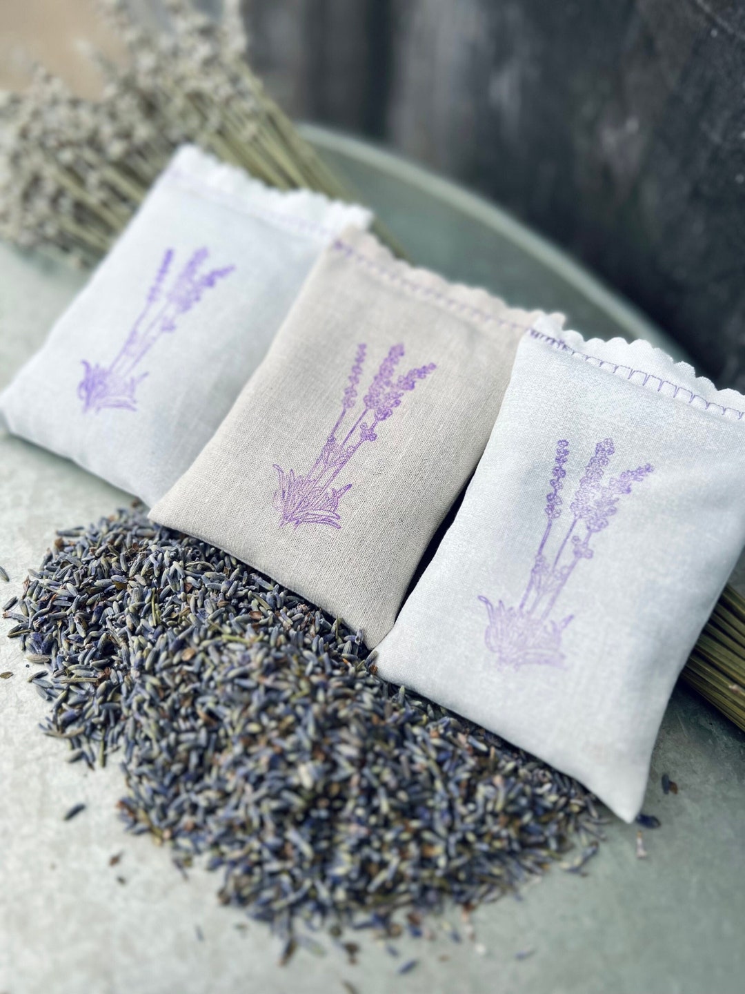 Set of 3 Lavender Sachets - Anxiety Relief - Stress Relief Gift - Dried ...