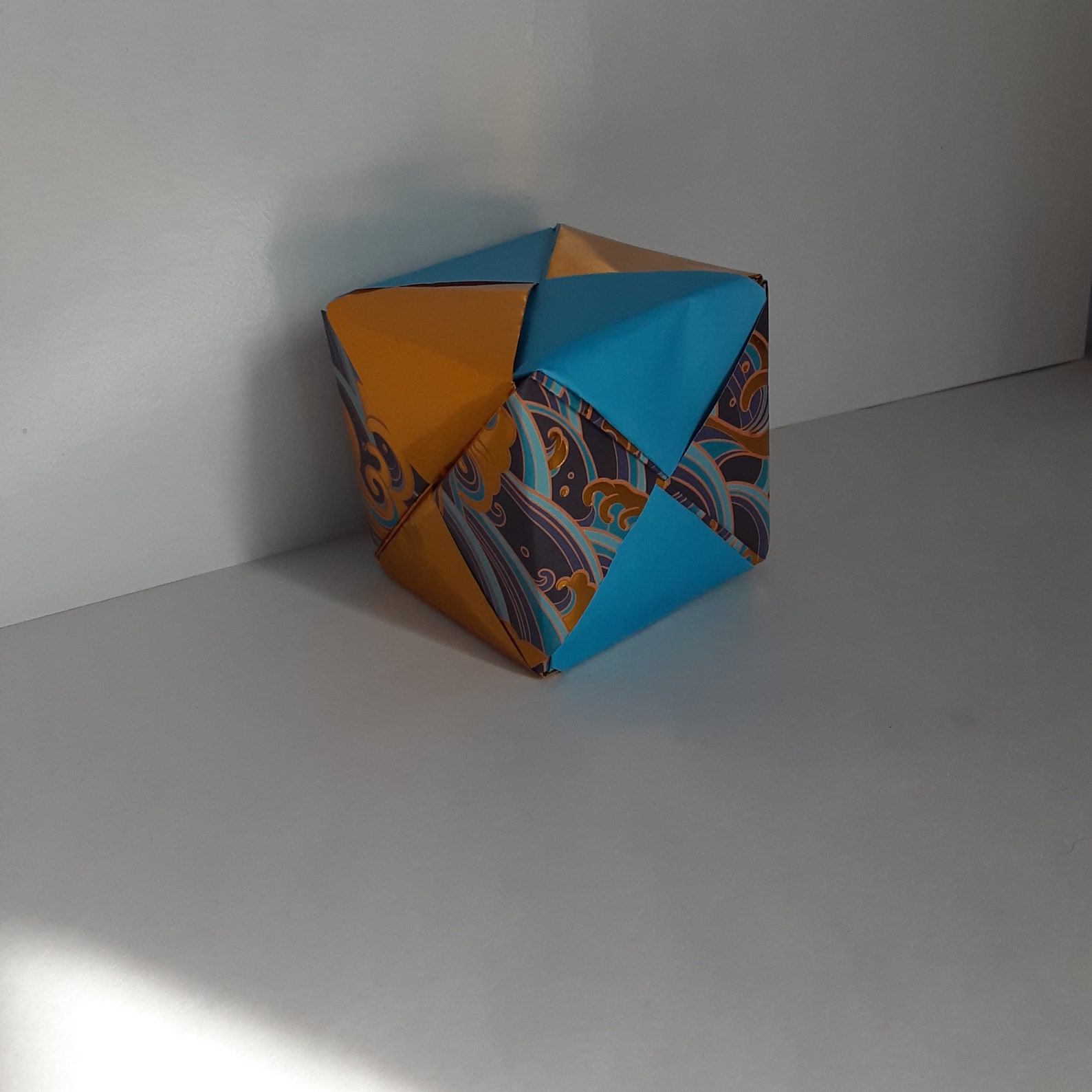 Big Sonobe Cube Origami Decoration Gender Reveal Ideas Origami Flowers ...