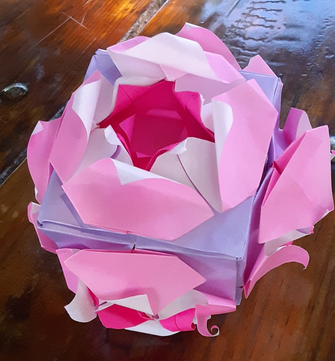 Rose Charm Cube | Origami Paper Flowers | 3D Origami Decor | Origami ...