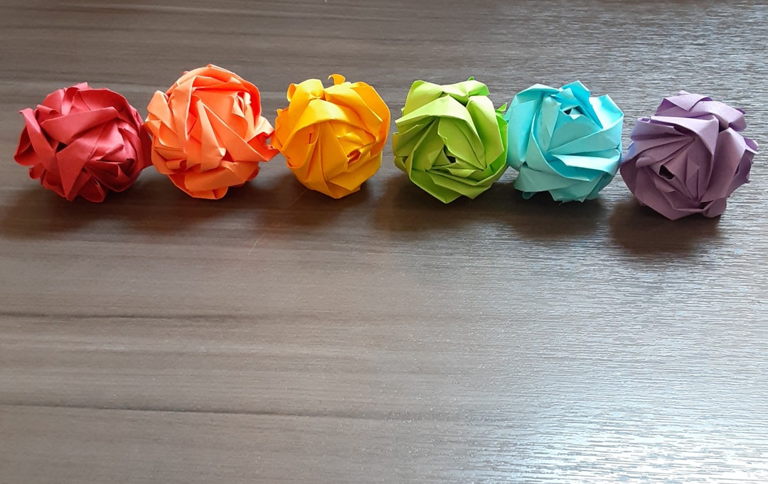 6 Royal Rose Cubes | Origami Decoration | Red Rose Origami | Kiirogami ...