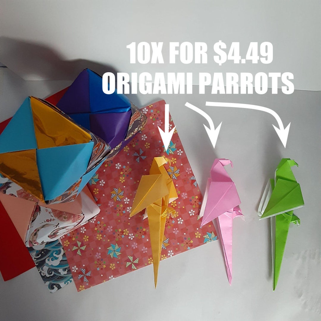 Origami Craft Parrots Made From Paper Parrots Origami Decoration With ...
