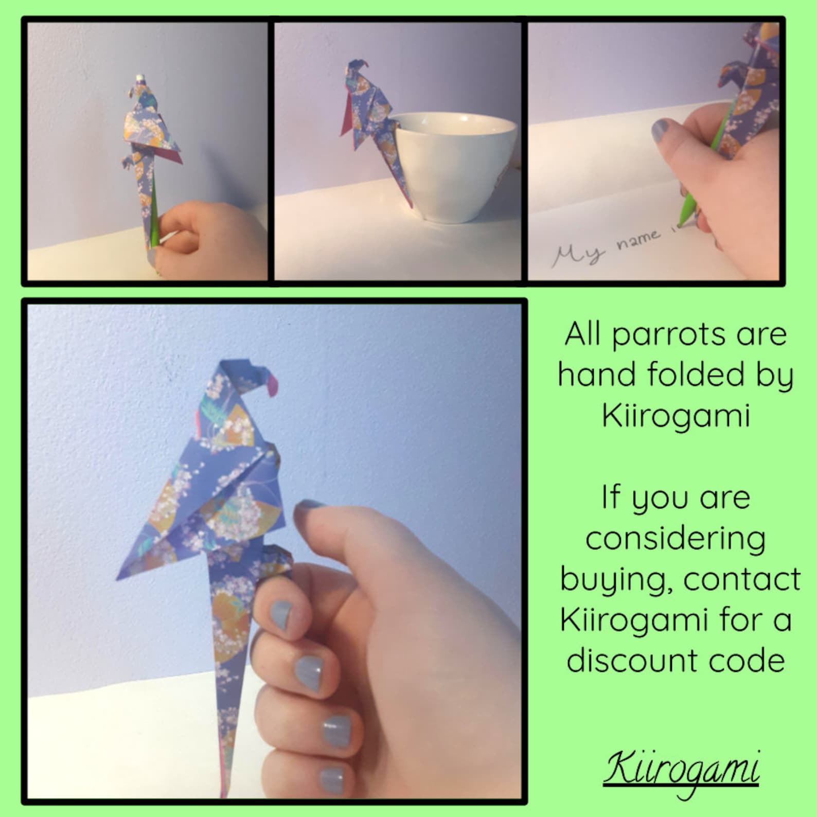 Origami Paper Parrot Party Favors Including Paper Parrots Useful ...