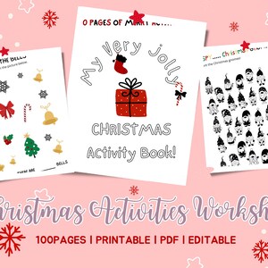 100 Pages Kids Activities Coloring Worksheet Printable, Christmas ...