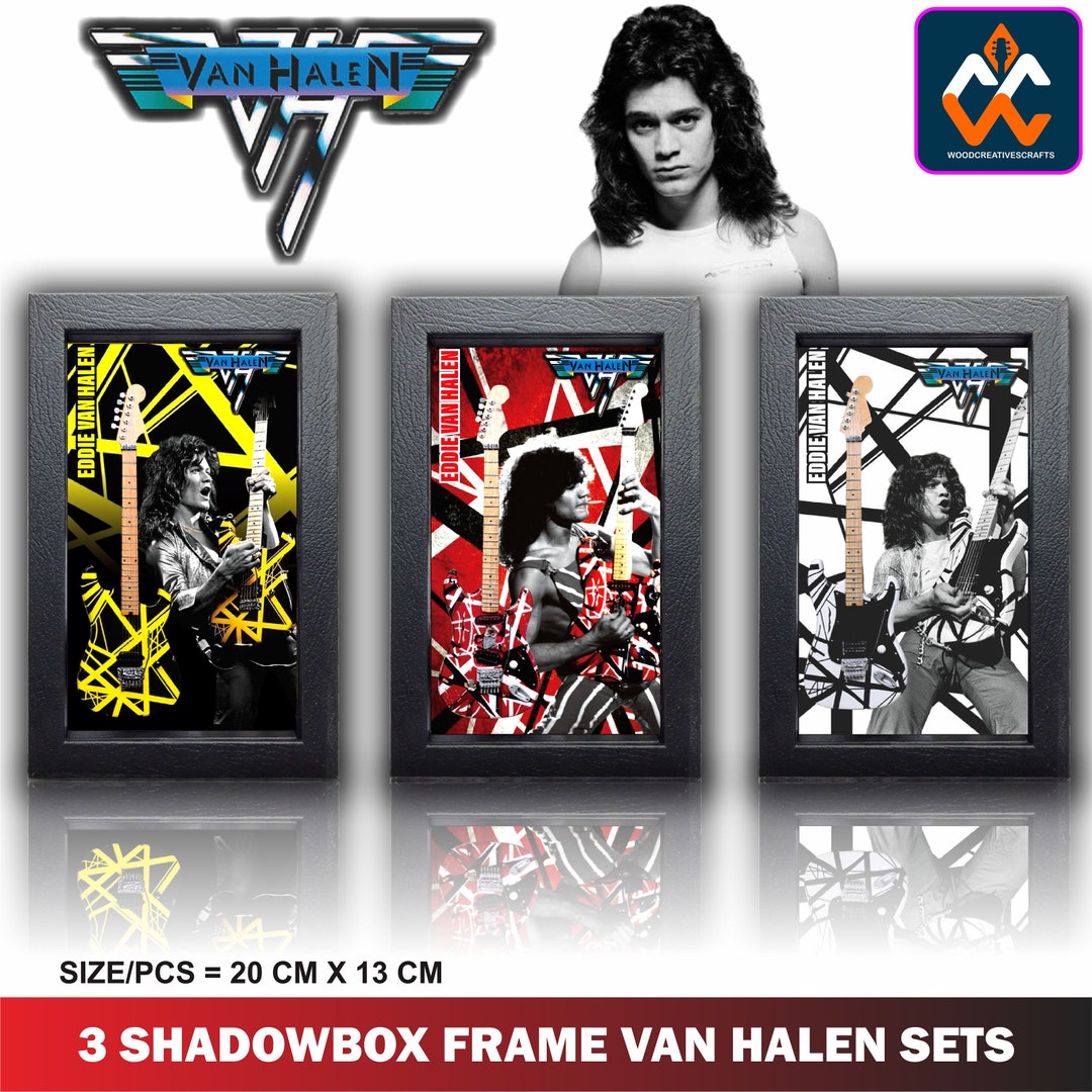 Shadowbox Frame Mini Guitar Replica Famous Band in the World With VAN ...