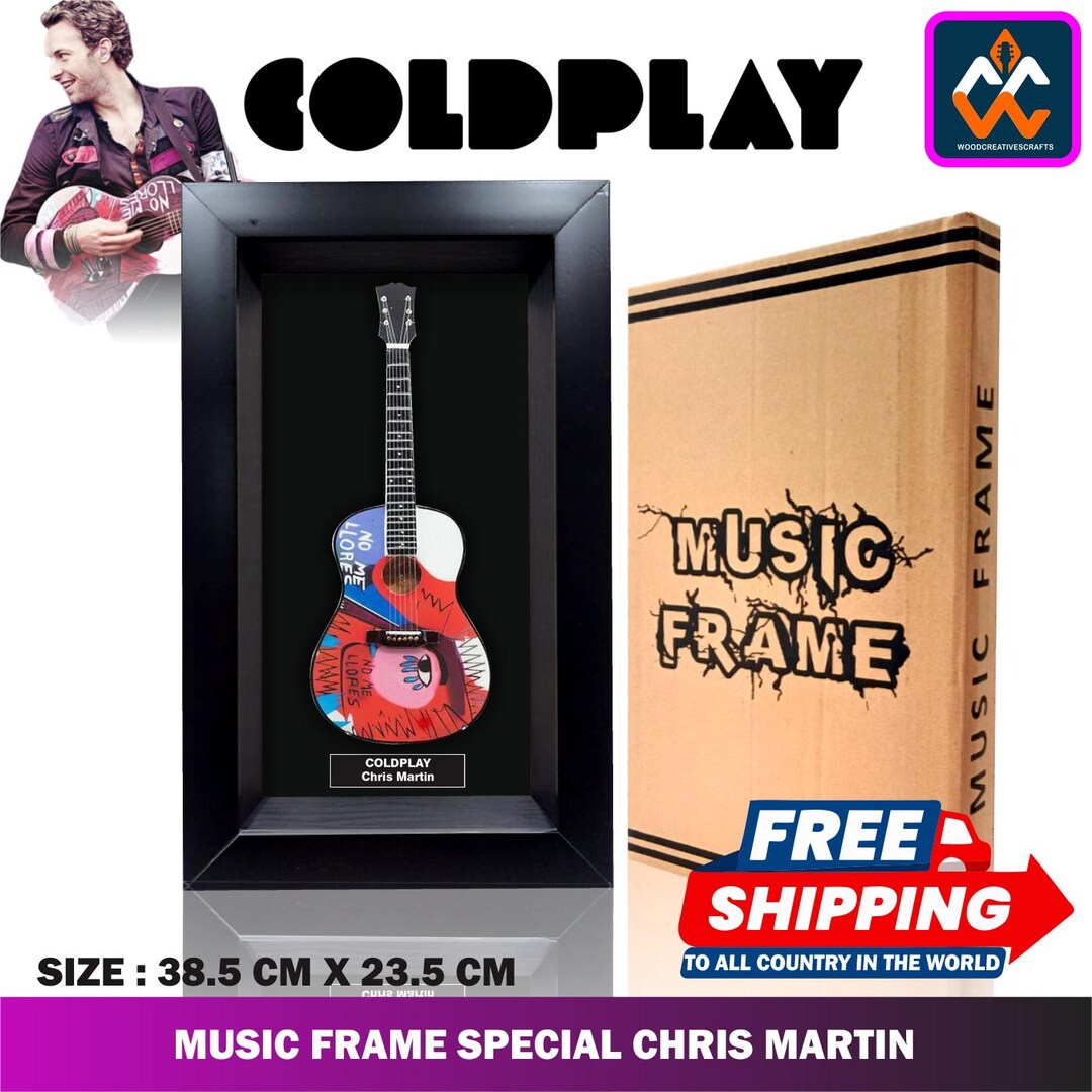 Music Frame With Special Wooden Guitar Signature Chris Martin Inside ...