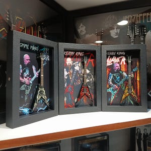 Shadowbox Frame Mini Guitar Replica Famous Band in the World With ...