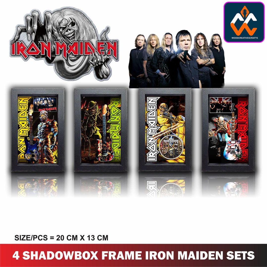 Shadowbox Frame Mini Guitar Replica Famous Band in the World With IRON ...