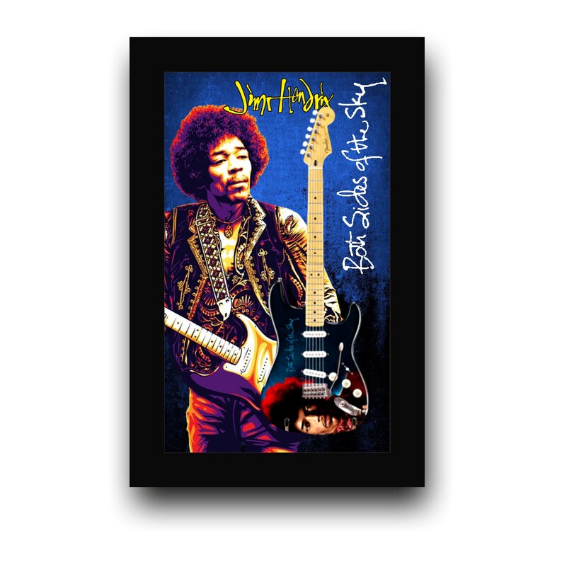 Shadowbox Frame Mini Guitar Replica Famous Band in the World With JIMI ...