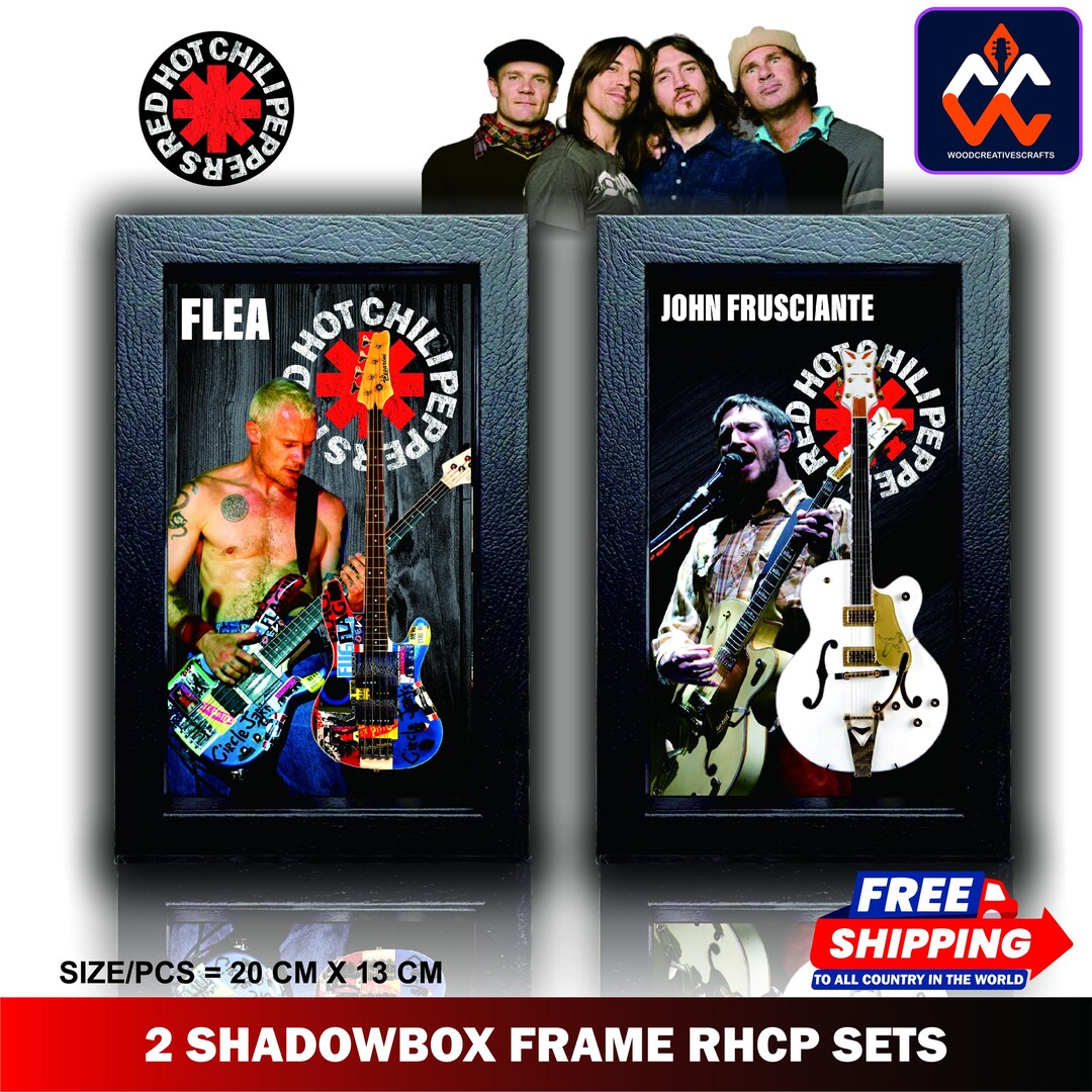 Shadowbox Frame Mini Guitar Replica Famous Band in the World With RHCP ...