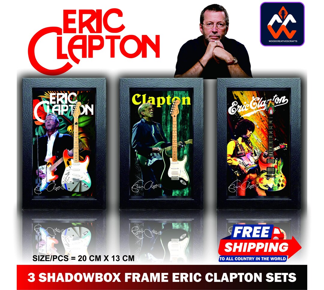 Shadowbox Frame Mini Guitar Replica Famous Band in the World With ERIC ...