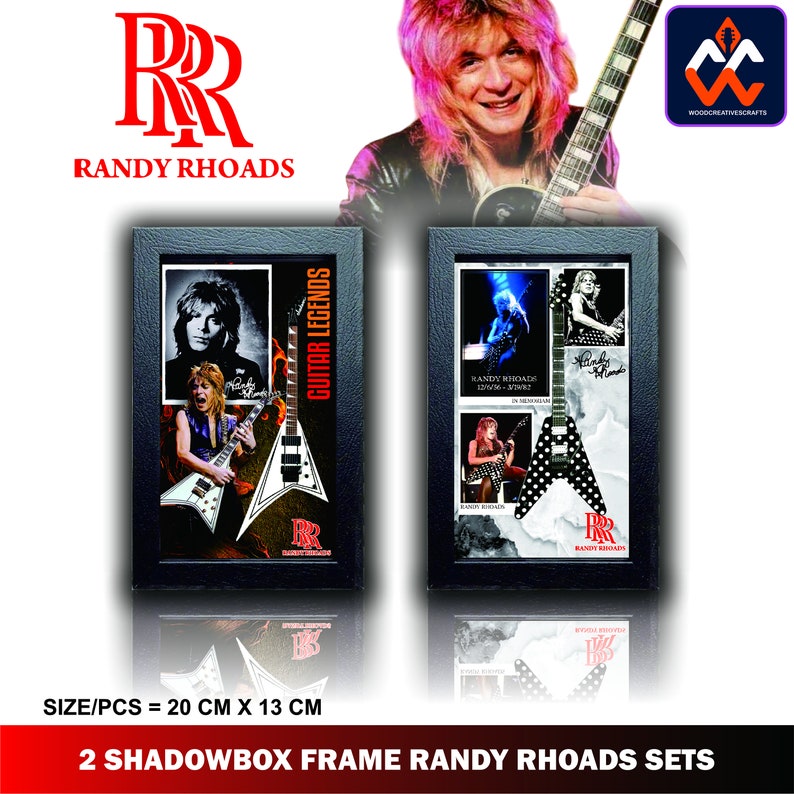Shadowbox Frame Mini Guitar Replica Famous Band in the World With RANDY ...