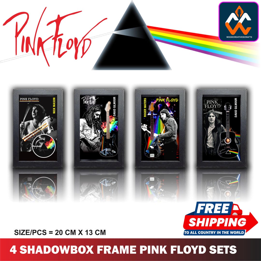 Shadowbox Frame Mini Guitar Replica Famous Band in the World With PINK ...