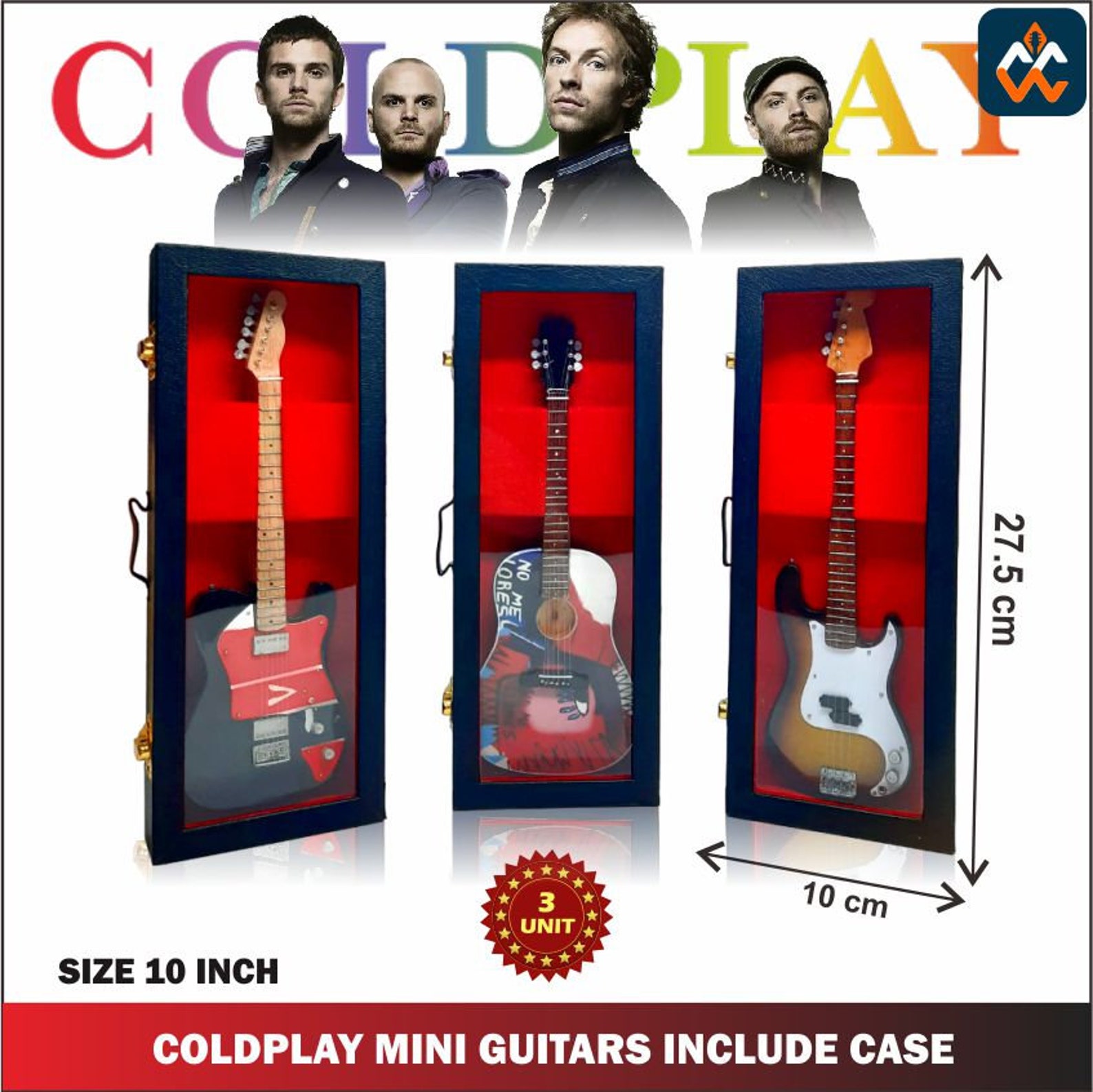 Mini Guitar Replica Famous Band in the World With COLDPLAY Tribute ...