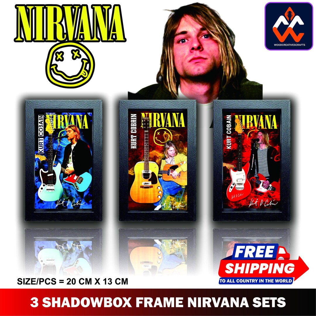 Shadowbox Frame Mini Guitar Replica Famous Band in the World With ...