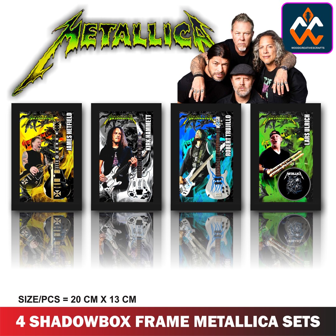 Shadowbox Frame Mini Guitar Replica Famous Band in the World With ...