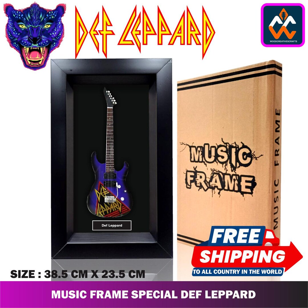 Music Frame With Special Wooden Guitar Signature Def Leppard Inside for ...