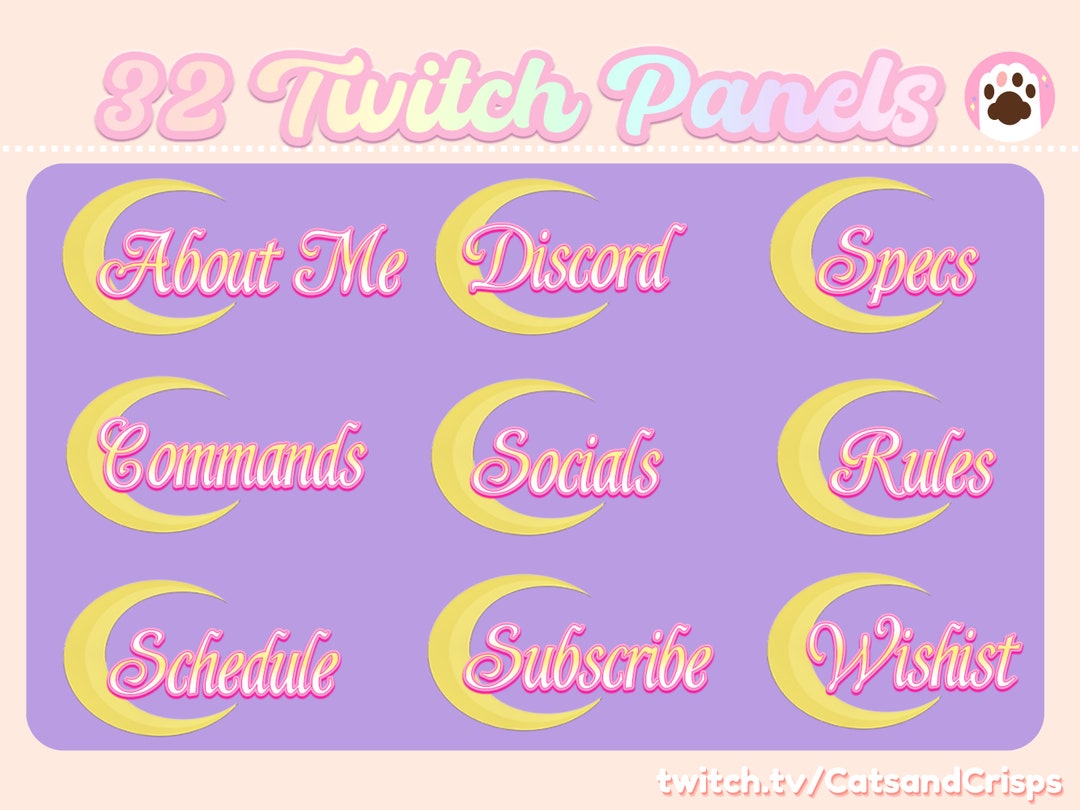32 Premade Magical Moon Panels for Twitch and Kick - Etsy