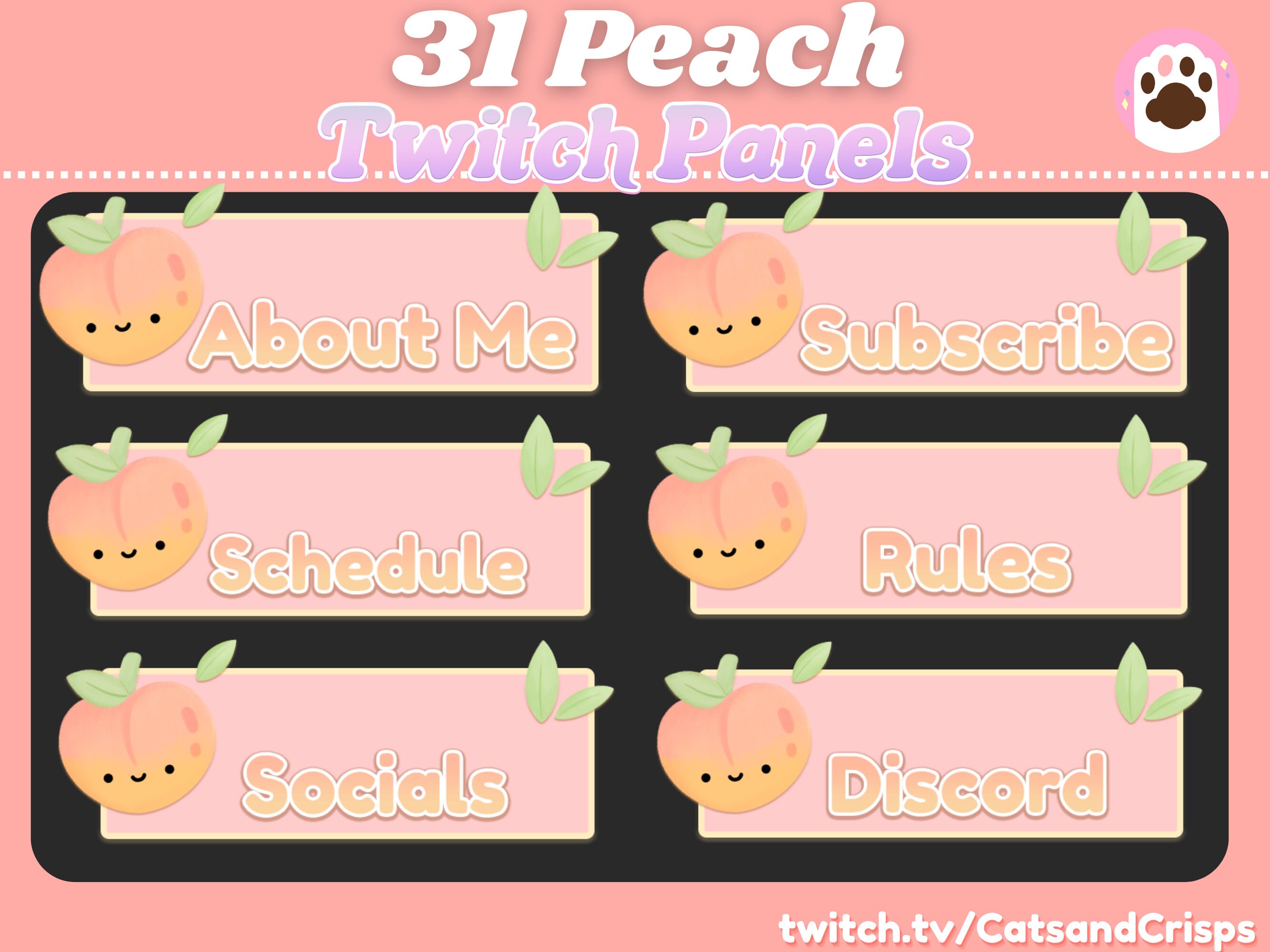 31 Peach Panels for Twitch - Etsy