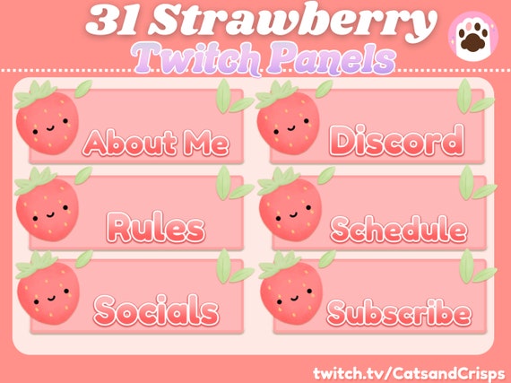 31 Strawberry Panels for Twitch - Etsy