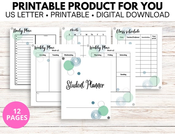 Student Planner Printable - Etsy