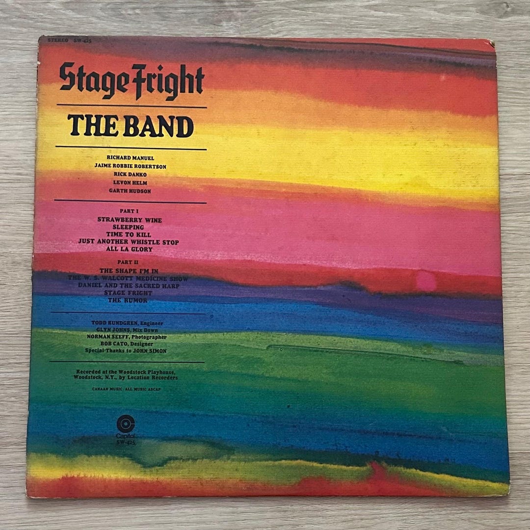 Stage Fright by the Band LP Album Vintage Vinyl Recor - Etsy
