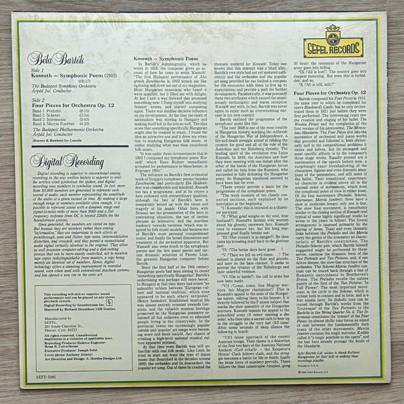 Bartók '100' the Major Orchestral Works by Béla Bartók, Arpad Joo, the ...