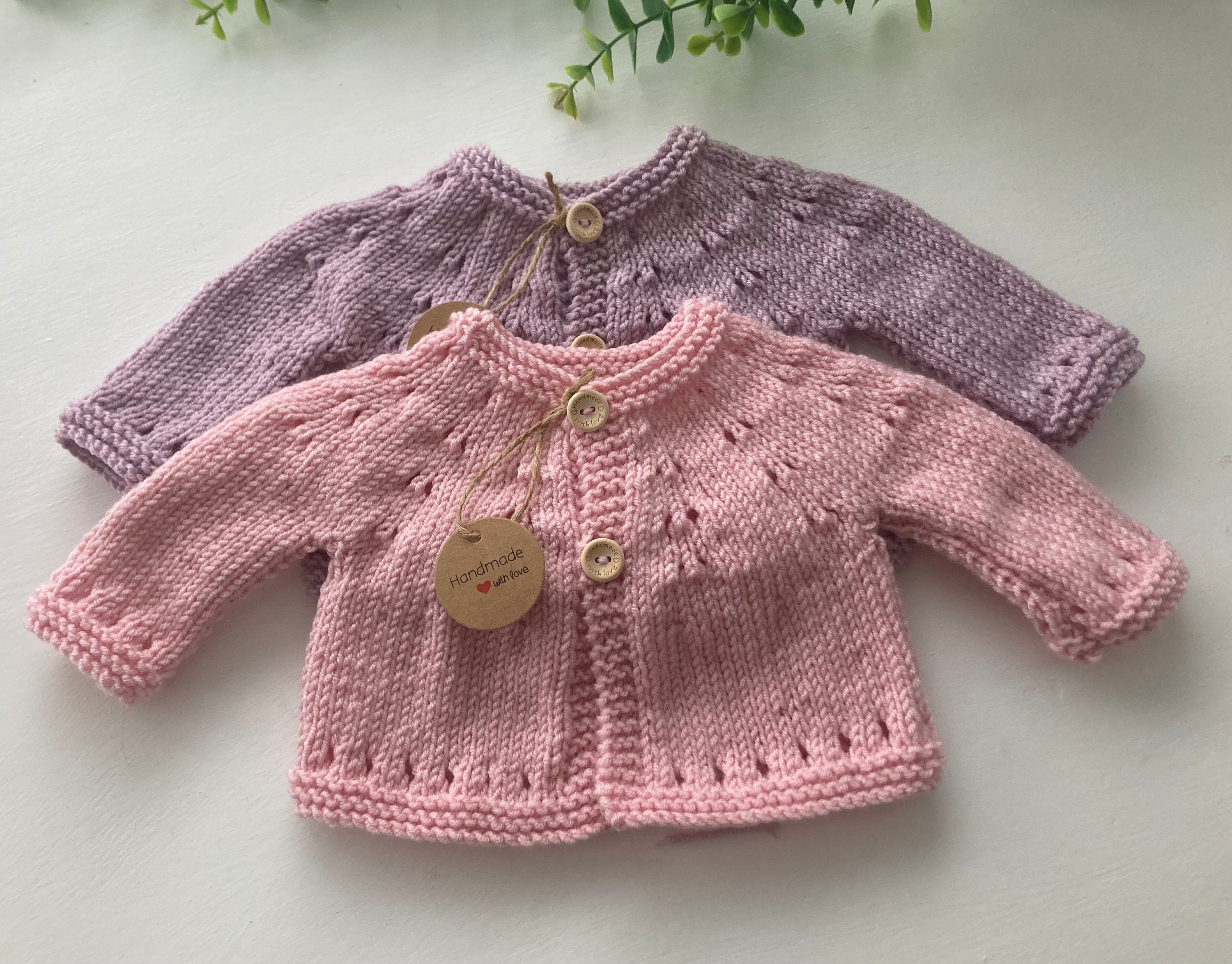 Preemie/small Newborn Hand Knit Baby Cardigan - Etsy UK