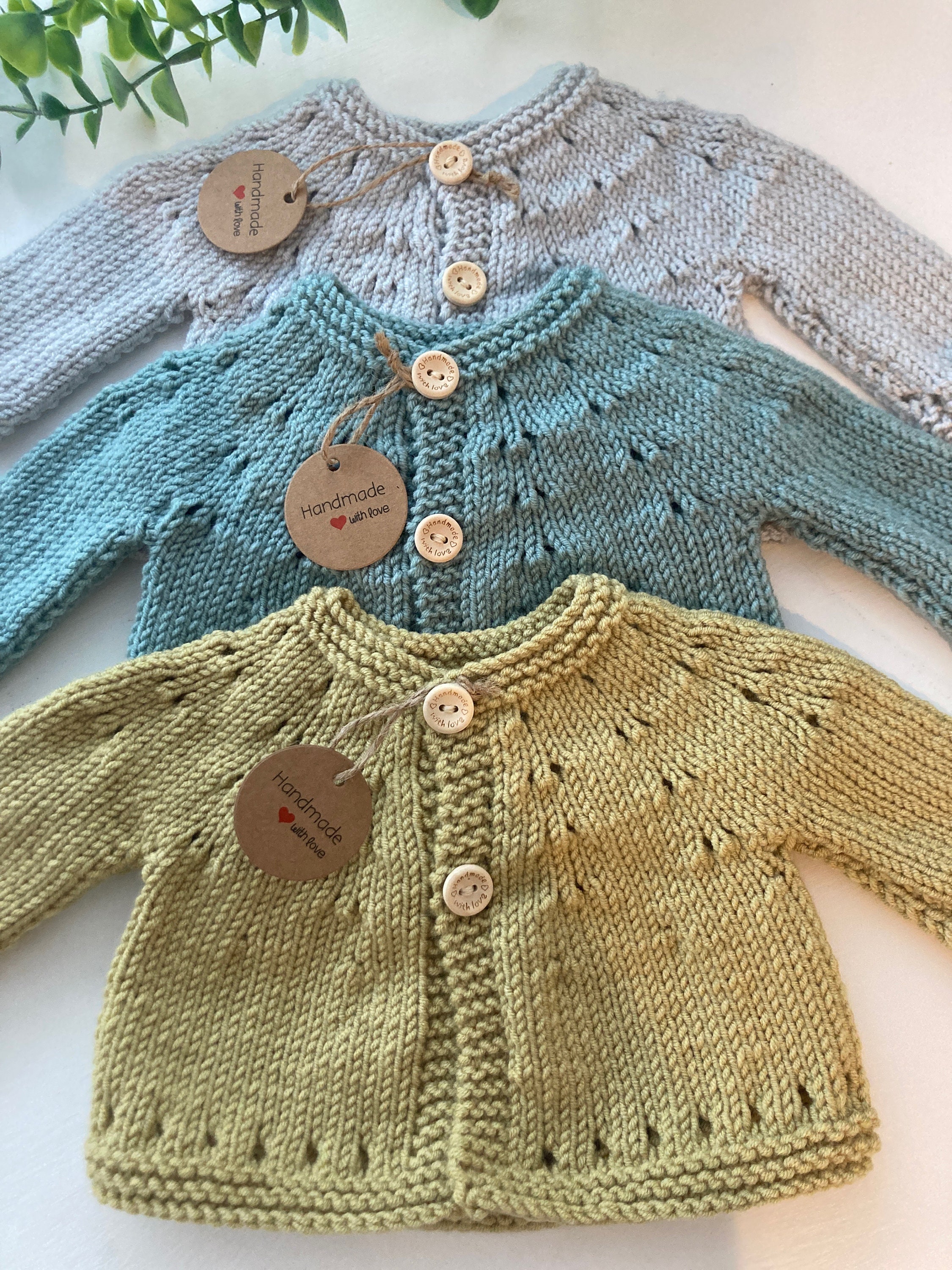 Preemie/small Newborn Hand Knit Baby Cardigan - Etsy UK