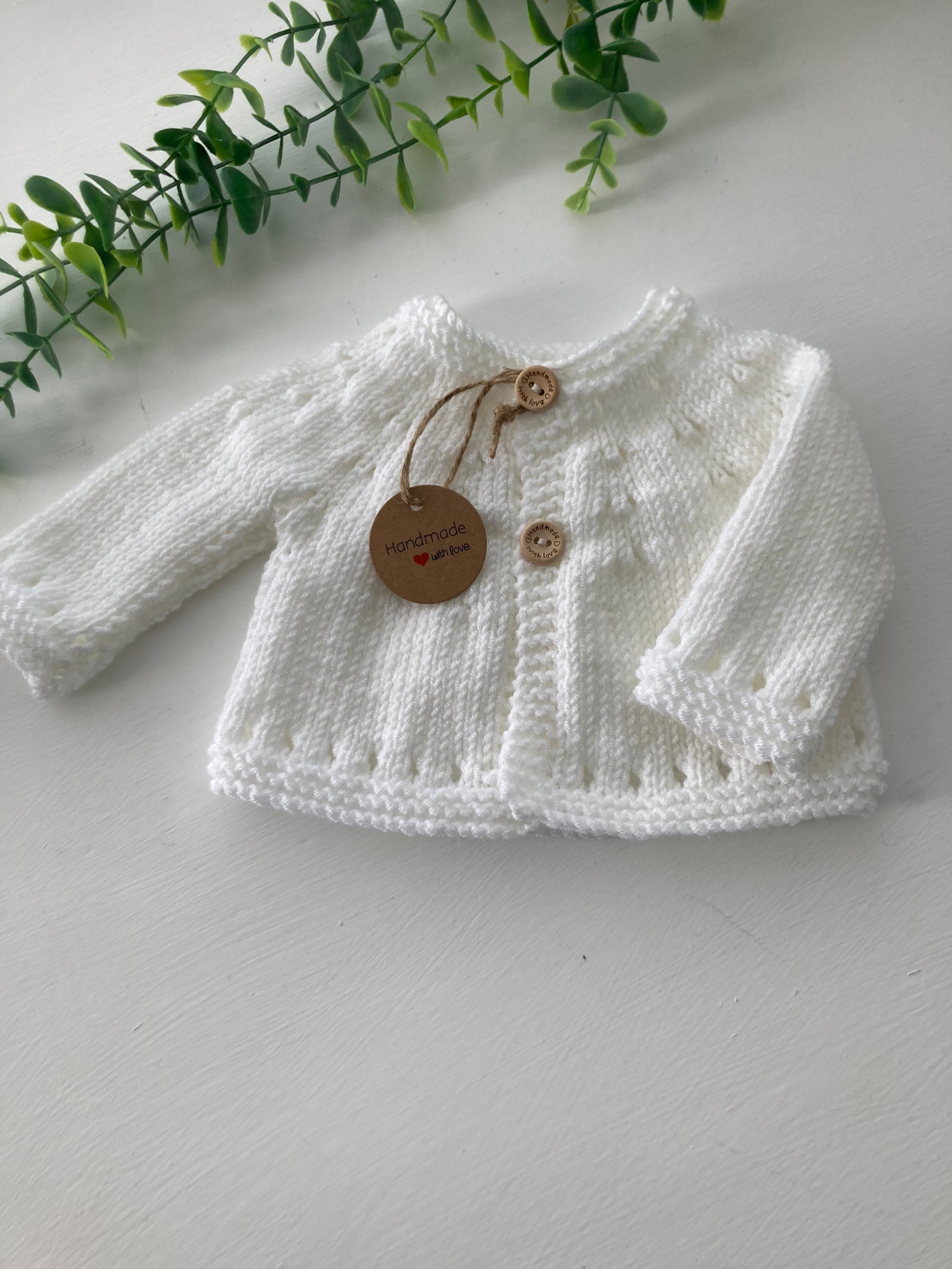 Preemie/small Newborn Hand Knit Baby Cardigan - Etsy UK