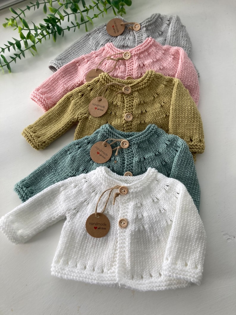 Preemie/small Newborn Hand Knit Baby Cardigan - Etsy UK