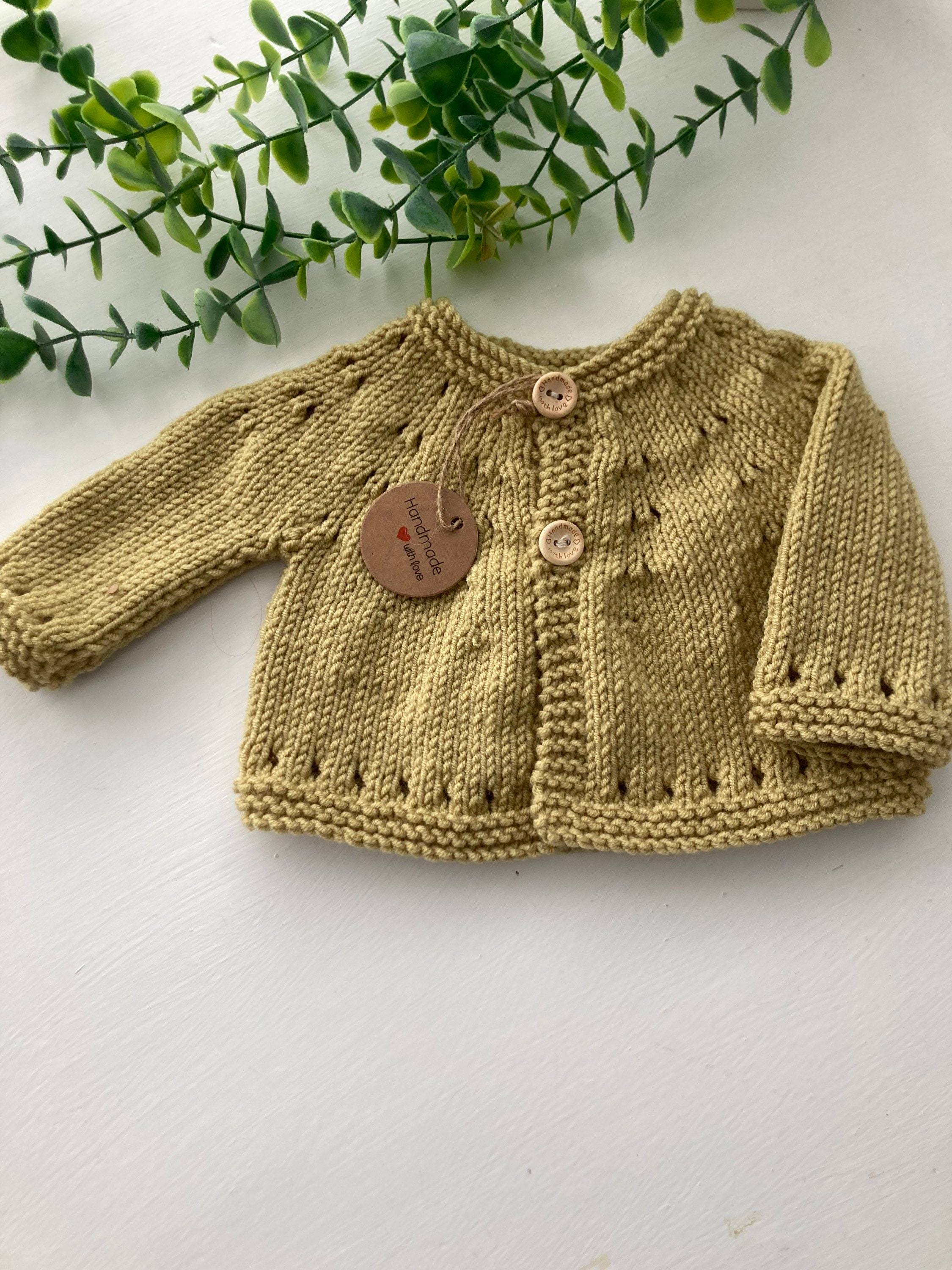 Preemie/small Newborn Hand Knit Baby Cardigan - Etsy UK