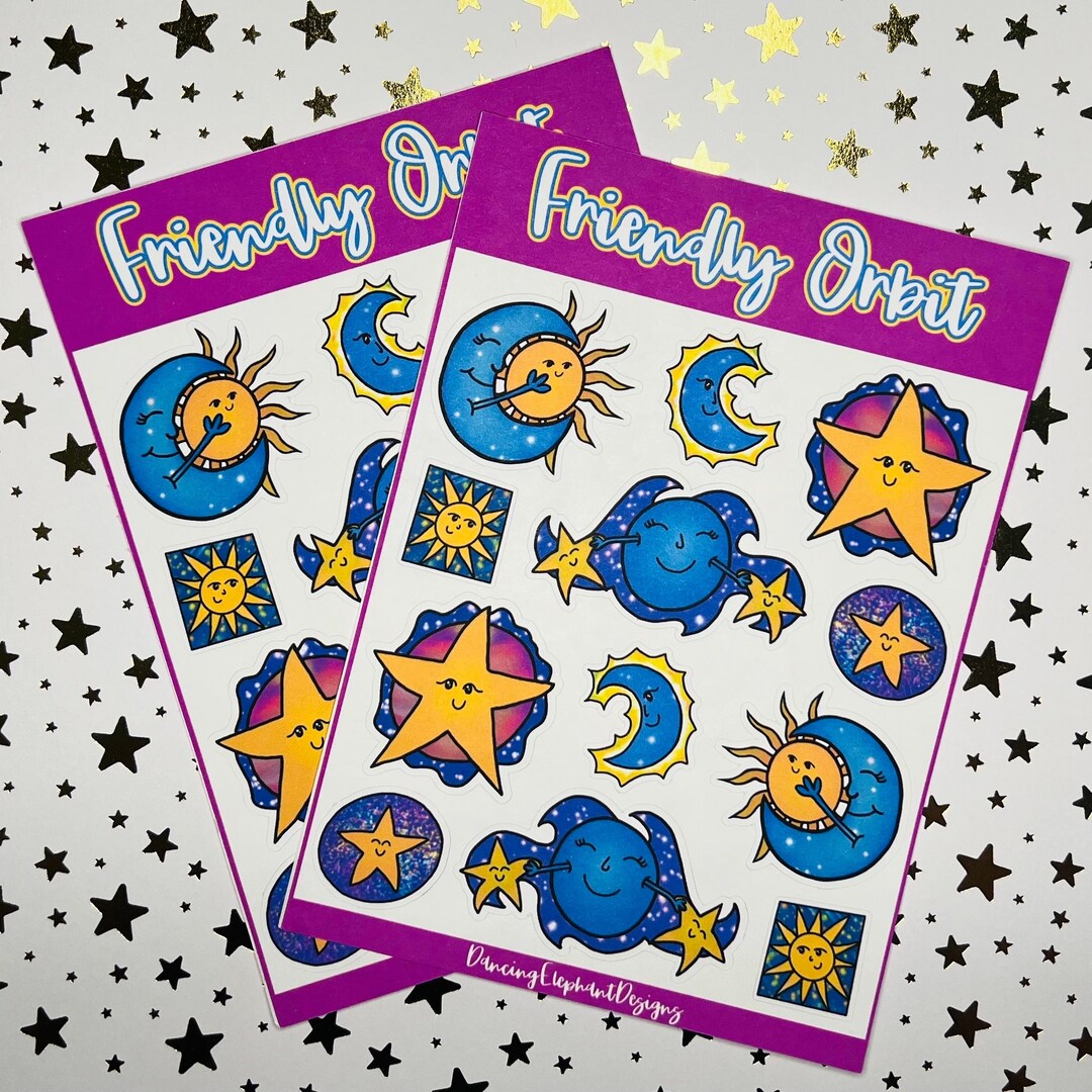 Friendly Orbit Sticker Sheer - Etsy