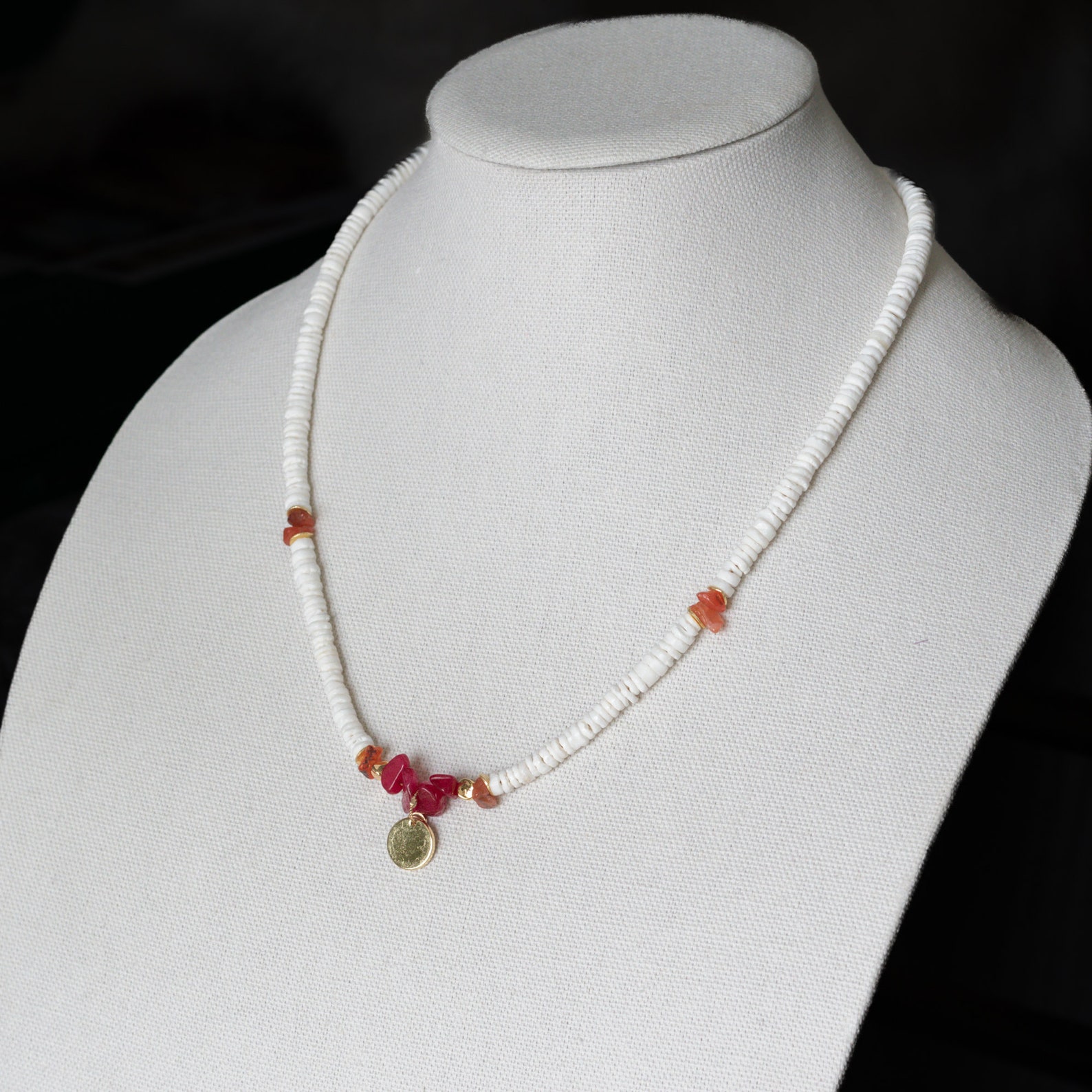 Aloha Collection Gold Charm Necklace With Gold Accents Puka Shells ...